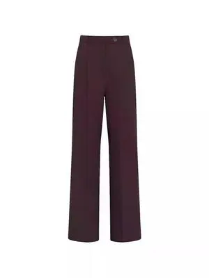 Marella Pressed-crease Straight-leg Trousers - Red