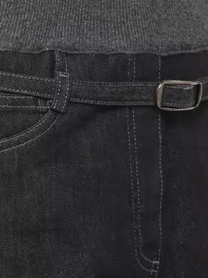 PANICALE Belted Knit-waist Jeans - Black