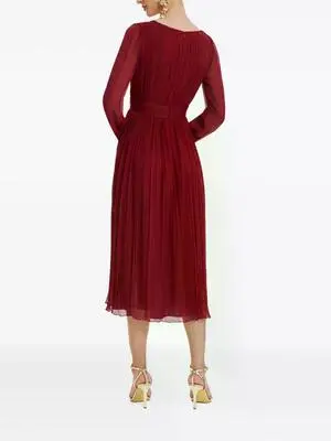 FRAMBOISE Pleated Silk Dress