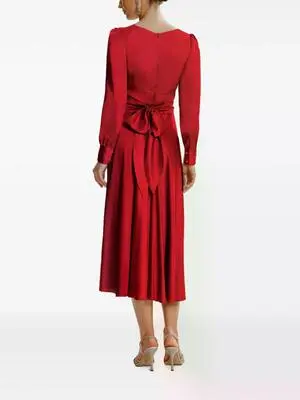 FRAMBOISE Satin-finish Side-slit Midi Dress