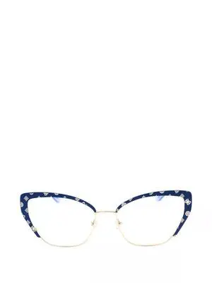 Guess Monogram-print Cat-eye Glasses - Blue