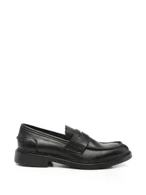 FRATELLI RENNELLA Penny Leather Loafers - Black