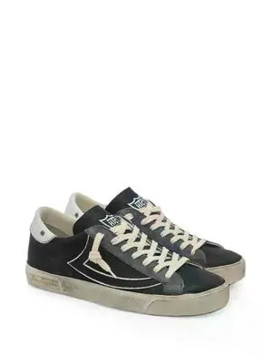 HTC LOS ANGELES Vipers Distressed-finish Sneakers - Black