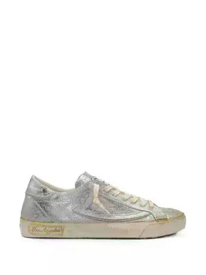 HTC LOS ANGELES Vipers Distressed-finish Sneakers - Silver