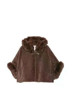 Liu Jo Faux-fur Hooded Cape - Brown