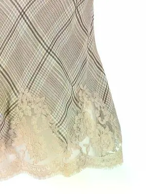 Ermanno Scervino Check-print Lace-trim Top