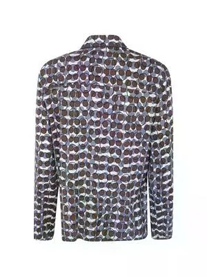 LAURA URBINATI Geometric-print Silk Shirt