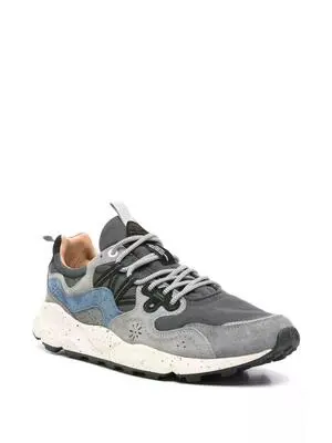 FLOWER MOUNTAIN Panelled Speckled-sole Sneakers - Grey