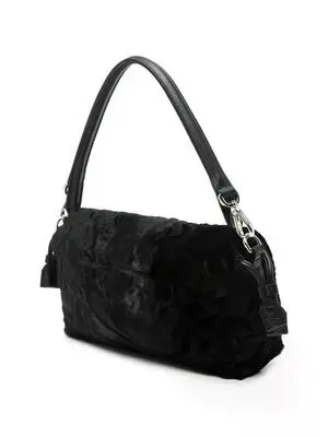 Fendi Baguette Soft Calfhair Shoulder Bag - Black
