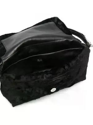 Fendi Baguette Soft Calfhair Shoulder Bag - Black