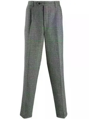 LC23 Tailored Houndstooth Pattern Trousers - Grey