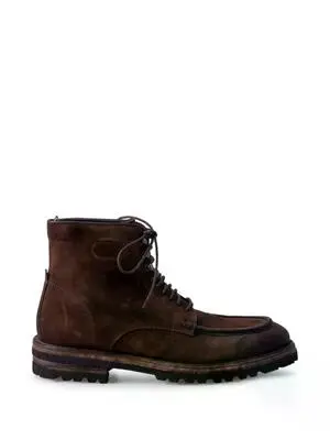LES HÉRITIERS The Boot Lace-up Suede Boots - Brown