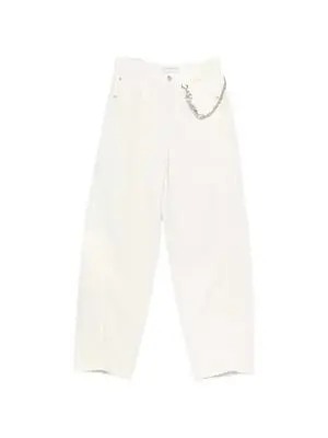 ERMANNO FIRENZE Five-pockets Chain-link Trousers - Neutrals