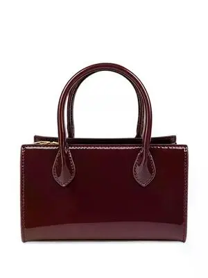 BENETTON Mini Patent-finish Tote Bag - Brown