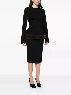 Stella McCartney Faux-fur Peplum Midi Dress