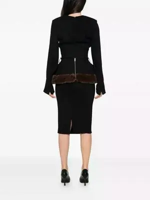 Stella McCartney Faux-fur Peplum Midi Dress