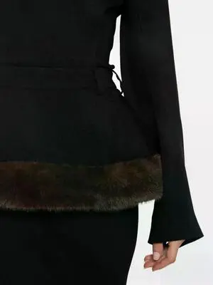 Stella McCartney Faux-fur Peplum Midi Dress