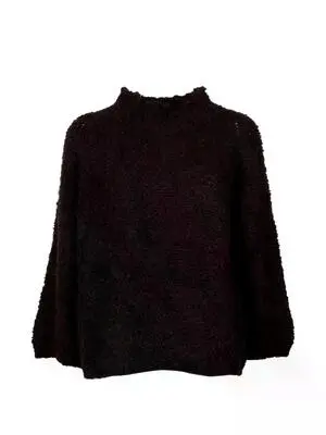 CINQUE Bouclé-texture High-neck Sweater - Brown