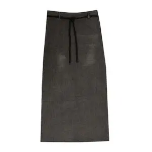 RAVE ON TREND Belted Pinstripe Skirt - Black