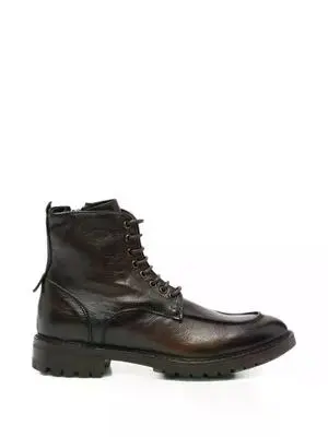 FRATELLI RENNELLA Rangers Lace-up Leather Ankle Boots - Brown