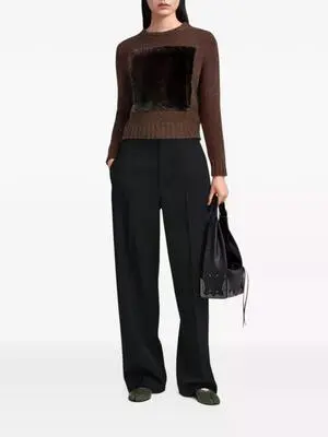 MAISON MARGIELA Satin-waist Virgin-wool Tuxedo Trousers
