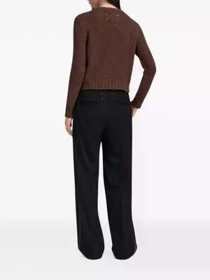 MAISON MARGIELA Satin-waist Virgin-wool Tuxedo Trousers