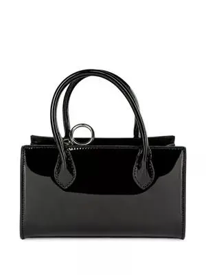 BENETTON Mini Patent-finish Tote Bag - Black