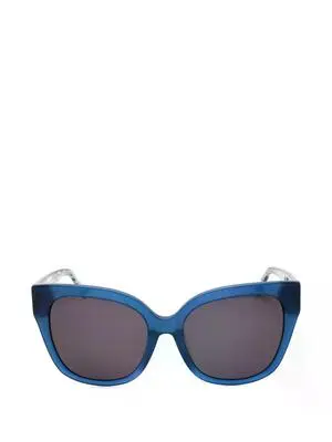 Bebe Lace-pattern Round-frame Sunglasses - Blue