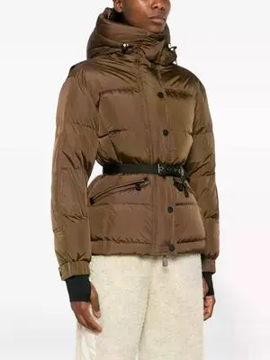 Moncler Salastrains Belted Hooded Puffer Jacket