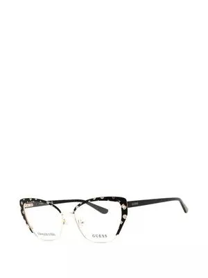Guess Monogram-print Cat-eye Glasses - Black