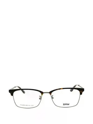 BMW Rectangle-frame Tortoise-shell Effect Glass - Grey