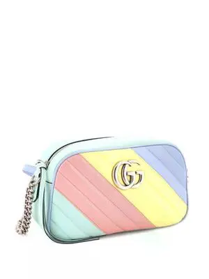 Gucci Gg Marmont Shoulder Bag Diagonal Quilted Leather Small Crossbody Bag - Blue