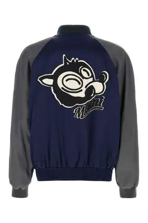 Marni Navy Satin Bomber Jacket
