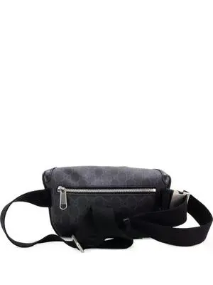 Gucci Interlocking G Patch Gg Coated Canvas Large Belt Bag - Black