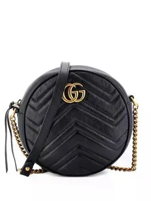 Gucci Gg Marmont Round Shoulder Bag Matelasse Leather Mini Crossbody Bag