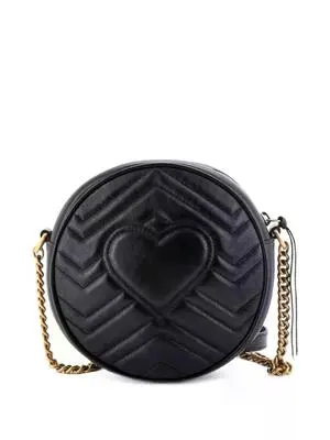 Gucci Gg Marmont Round Shoulder Bag Matelasse Leather Mini Crossbody Bag