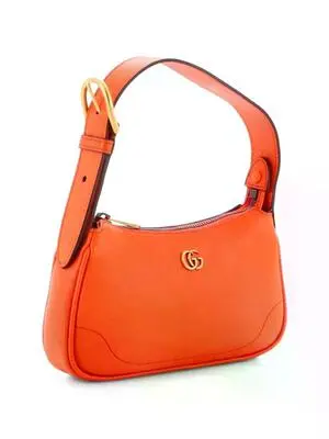 Gucci Aphrodite Leather Mini Shoulder Bag - Orange
