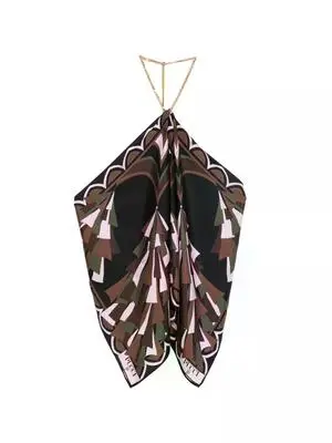 Emilio Pucci Baiadera-print Chain-link Halter Top - Black