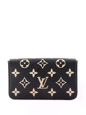 LOUIS VUITTON Felicie Pochette Bicolor Monogram Empreinte Giant Crossbody Bag - Black