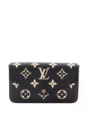 LOUIS VUITTON Felicie Pochette Bicolor Monogram Empreinte Giant Crossbody Bag - Black