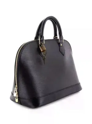 LOUIS VUITTON Vintage Alma Handbag Epi Leather Pm Satchel - Black