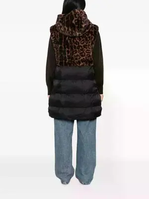 Liu Jo Leopard-print Panel Quilted Gilet