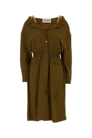 Miu Miu Olive Sable Dress - Green