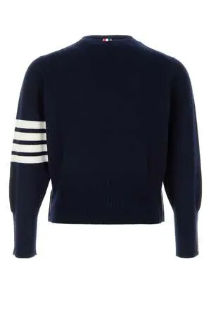 Thom Browne Navy Cashmere Sweater - Blue