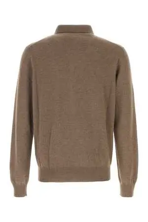 JIL SANDER Mud Wool Polo Shirt - Brown