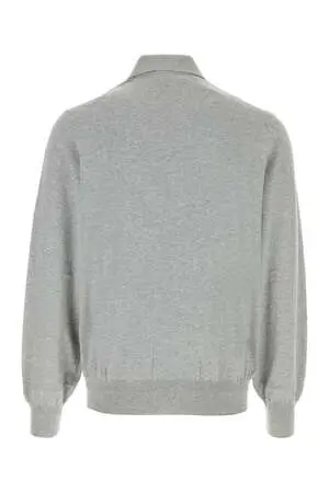 Brunello Cucinelli Grey Cotton Polo Shirt