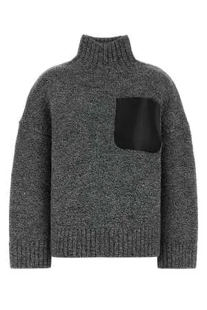 JW Anderson Melange Grey Wool Blend Sweater