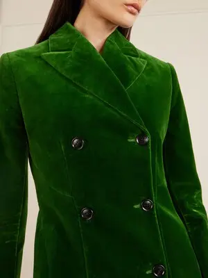 Alaïa Double-breasted Cotton-velvet Coat
