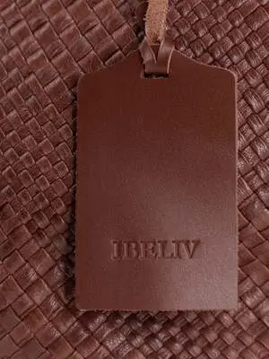 IBELIV Pure Large Vegetabletanned Leather Handbag With A Woven Pattern