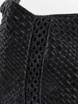 IBELIV Lamia Vegetable Leather Shoulder Bag With Woven Pattern